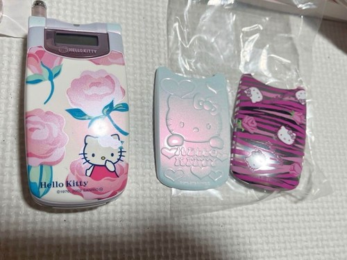 Works fine Hello Kitty au flip phone A3014S Mobile phone Vintage Rare ...