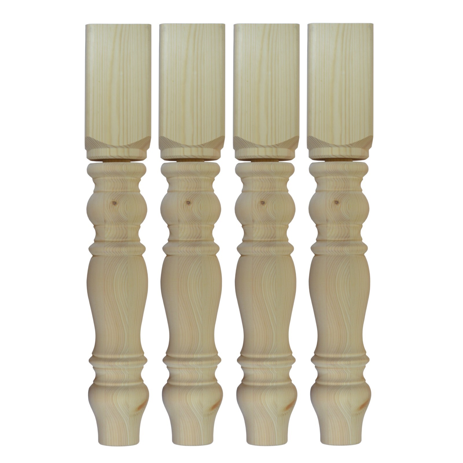 Set of 4 Chunky Pine Knock-Down Farmhouse Table Legs 115 x 736mm 29 ...
