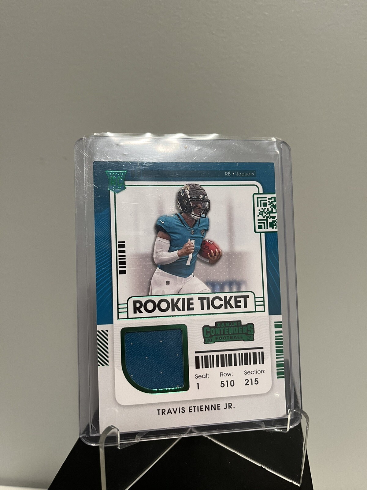 Travis Etienne Jr 2021 Contenders Rookie Ticket Patch Green Variation # ...