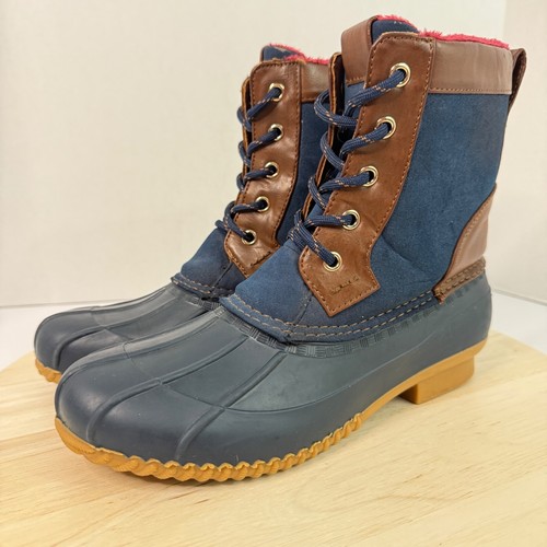 Tommy Hilfiger Women's Blue Duck Boots US 9M Lace Up Winter Warm ...