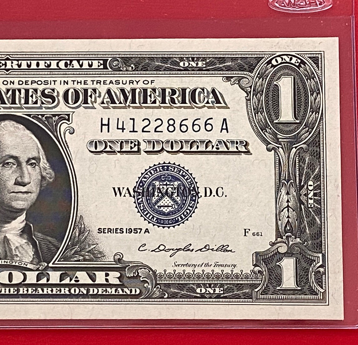 1957A $1 Dollar Silver Certificate (Blue Seal) Block H-A , Uncirculated ...