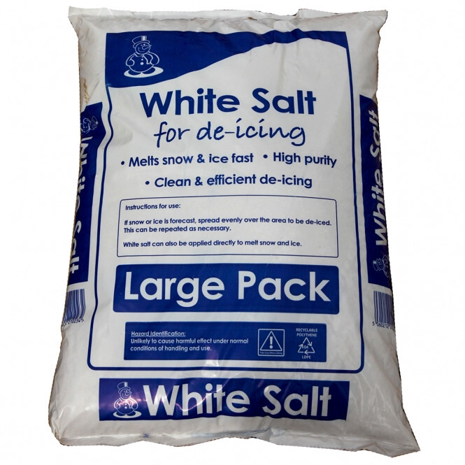 40 Bags White De-Icing Salt 25kg | Rock Salt for Snow, Ice & Weed ...
