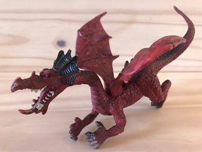Vintage RED DRAGON 8” LONG 3" TALL FANTASY Toy Hard Plastic | eBay