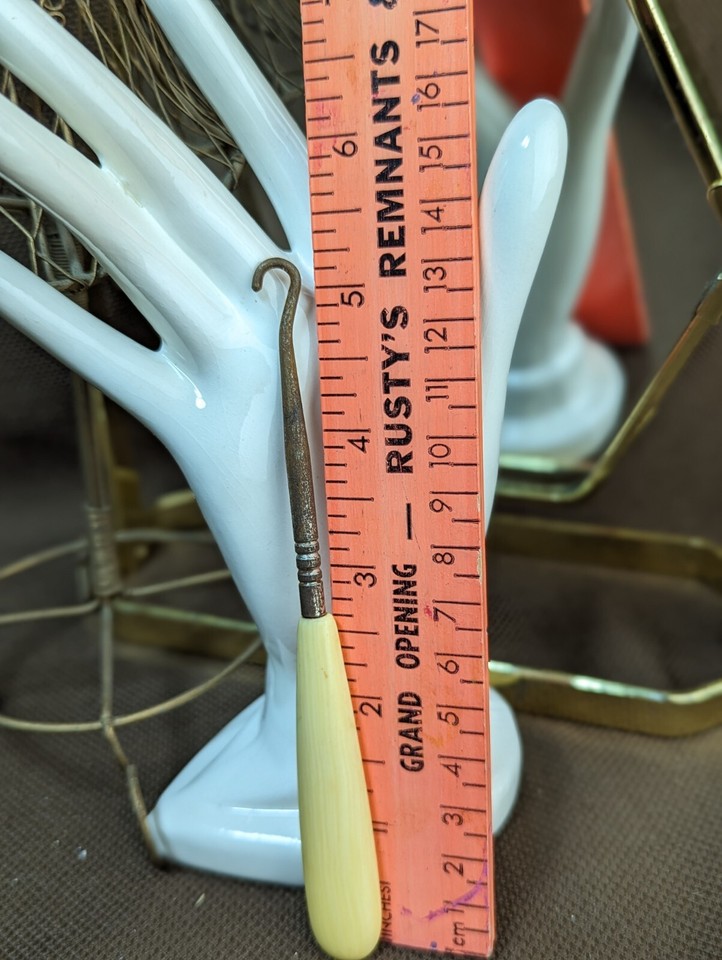Vintage Shoe Button Hook Boot Celluloid Handle Ivory 5 1/4" Long ...