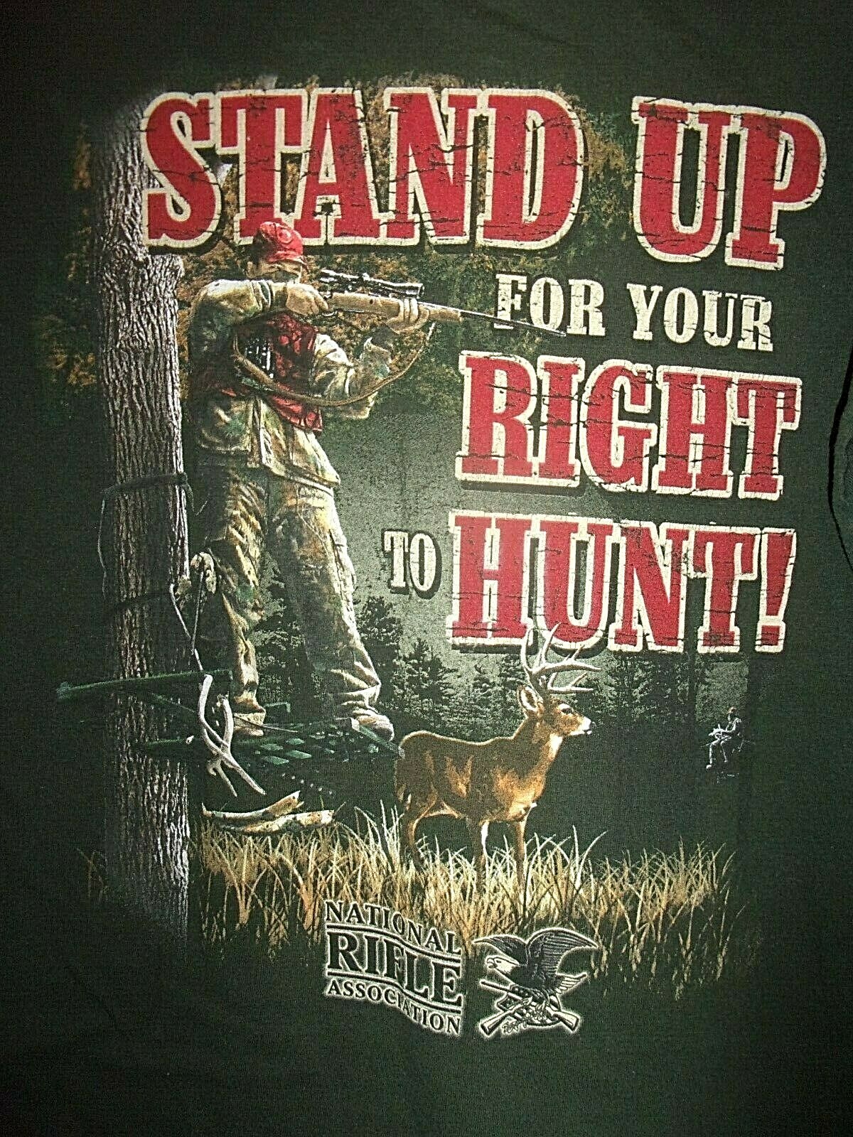 NRA Stand up for your right to HUNT brown M t shirt N… - Gem