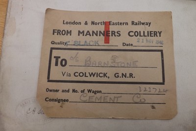 railway wagon label. Manners Colliery | eBay UK