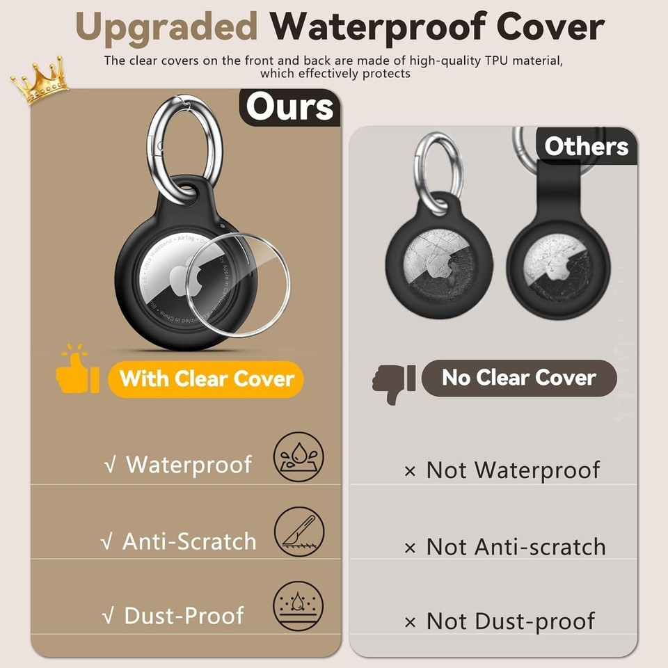 Airtag Holder Air Tag Protective Case Anti Scratch Key Chain For Apple ...
