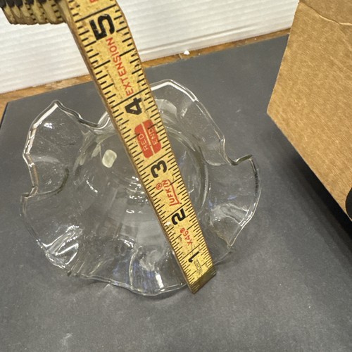 Hand Blown Crystal Glass Votive Cups Clear Flared Tulip Ruffled | eBay