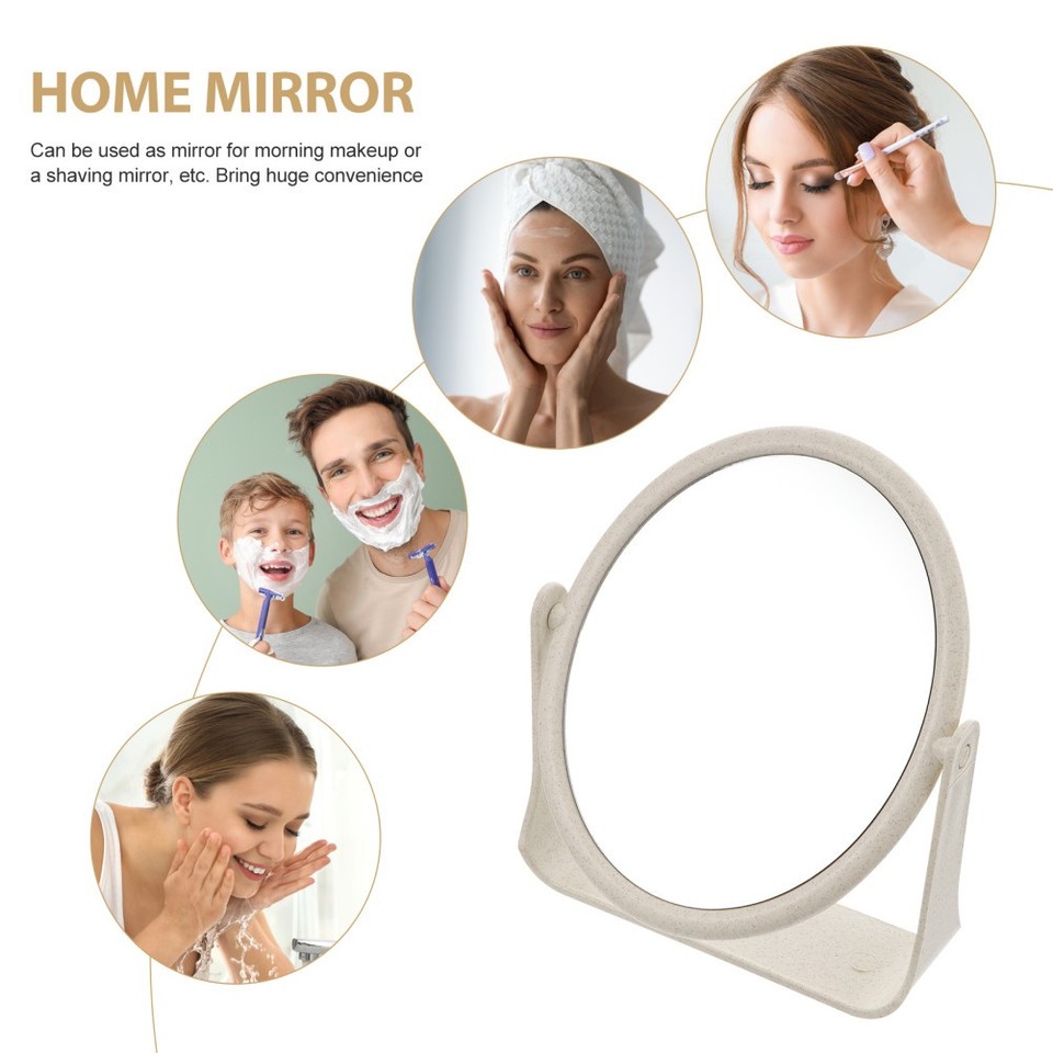 Standing Cosmetic Mirror Oval Shape Double Sided Rotating Desktop ...