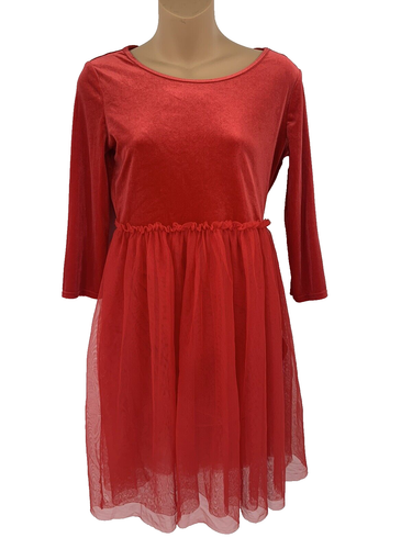 Wonder Nation Red Crushed Velour Top & Lace Bottom Girl's Dress Size XL ...