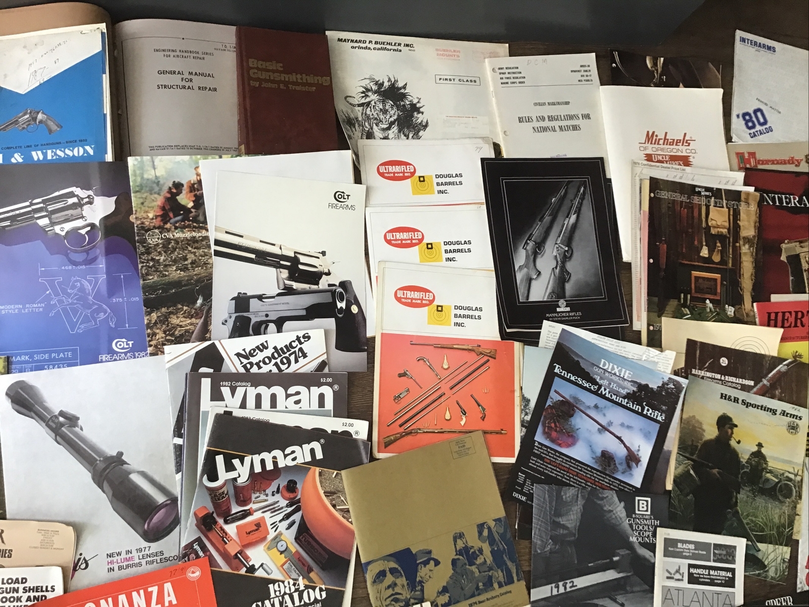 Large Gun Brochure Lot Knives Gunsmith Remington Lyman Winchester Smith ...