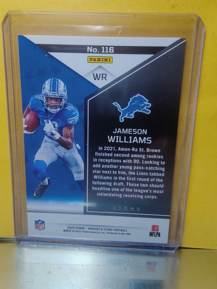 2022 Rookies & Stars Football Jameson Williams Rookie Card #116 | eBay