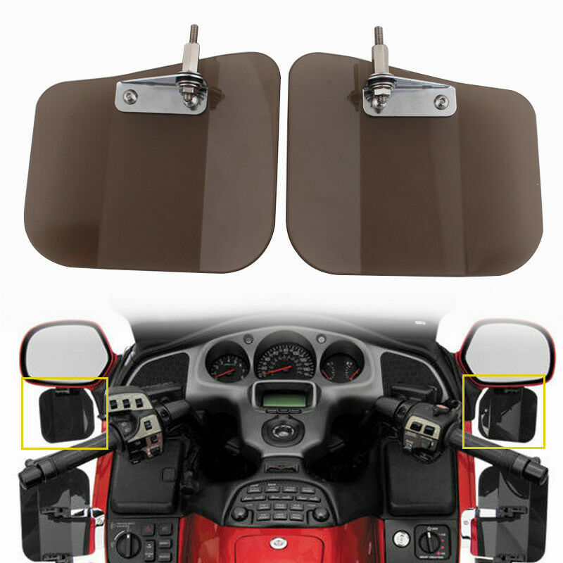 Smoke/Black Air Wing Deflector Mirror Mount For Honda Goldwing GL 1800 ...