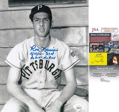 Ron Necciai MLB Pirates 27 K’s No-Hitter JSA COA SIGNED 8x10 AUTOGRAPH ...