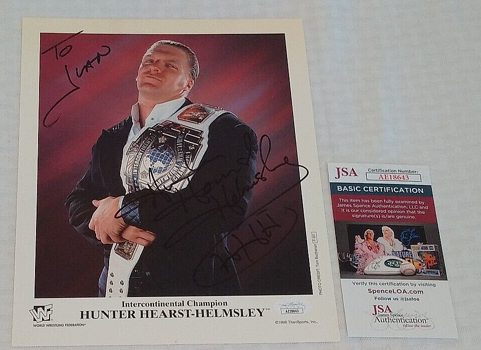 1996 Hunter Hearst Helmsley HHH Triple Signed Promo Photo WWF Original ...