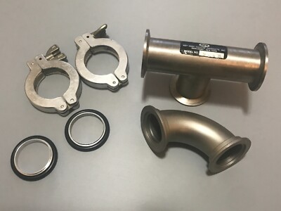 KF40 Key High Vacuum Products Tee KST-4540 316L SS Stainless NW40 QF40 ...