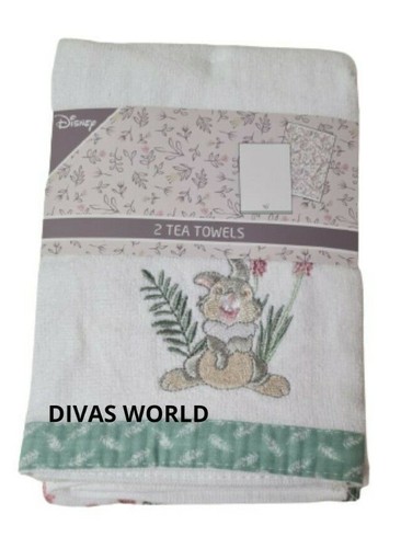 Disney Thumper Bambi Tea Towels PK Of 2 Kitchen Dishcloths Cotton Cloth ...