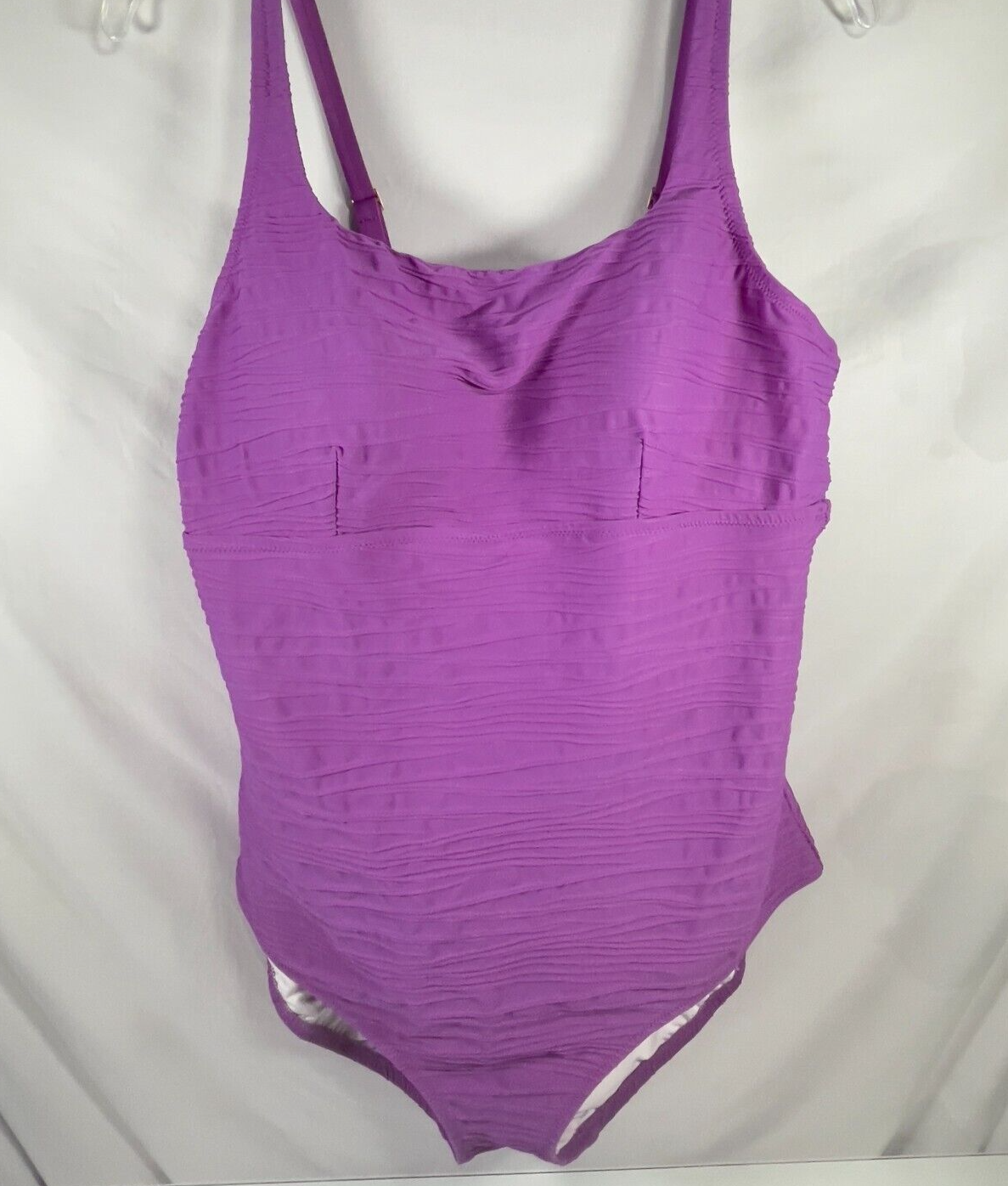 Lands End One Piece Purple Textured Swimsuit Bathing Suit Size 16L | eBay