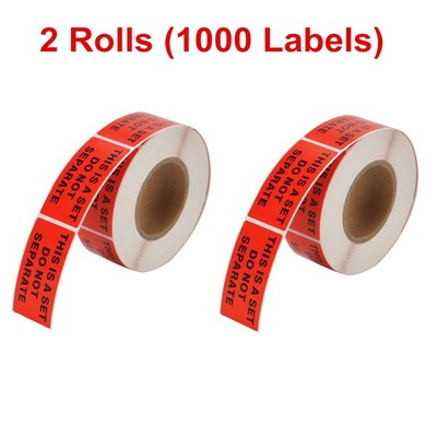 2 Rolls 500/Roll 1 X 2 This Is a Set Do Not Separate Shipping Stickers ...