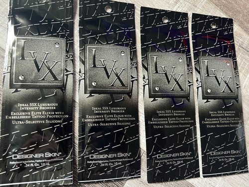 4 Packets Designer Skin LVX 55x Intensity Bronzer Tanning Bed Lotion ...