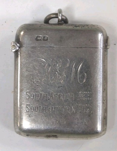 STERLING SILVER MILITARY BOER WAR ERA VESTA CASE 1899 - 1902 | eBay