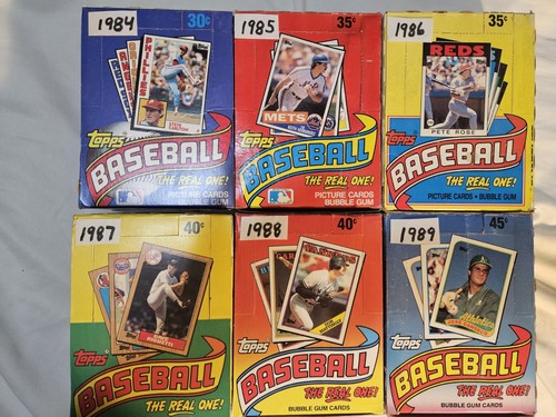 1984 TOPPS BASEBALL CARDS 6 PACKS 1984,1985,1986,1987,1988,1989 LOOK AT ...