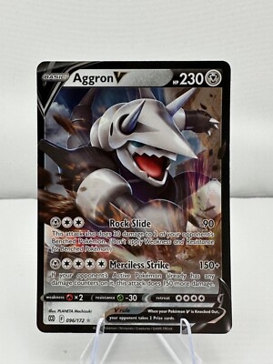 Aggron V - 096/172 Ultra Rare Brilliant Stars NM Pokemon TCG | eBay