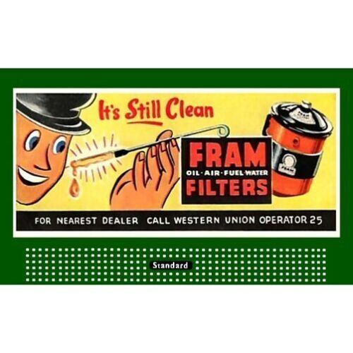 HO 1 1/2" x 3" BILLBOARD SIGN GLOSSY INSERT FRAM FILTERS | eBay