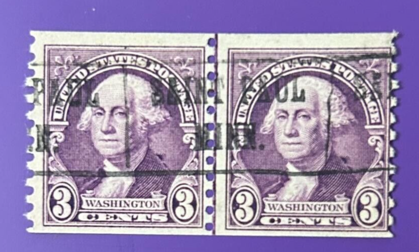 STAMP US SCOTT 721 "Washington" 3 CENT 1932 USED HORIZONTAL PAIR Lot 57 ...