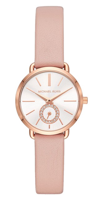 Michael Kors Petite Portia 28 mm Stainless Steel Case Women's Rose Gold ...