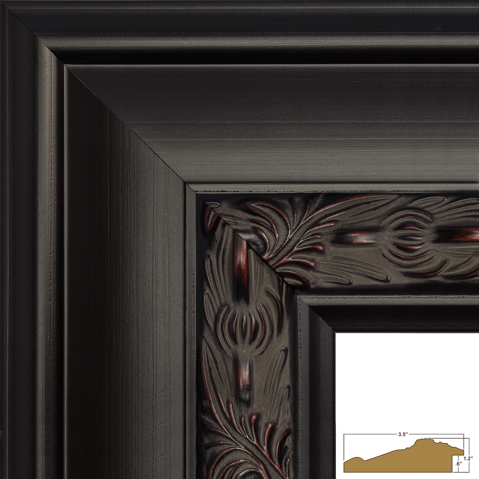 Craig Frames 3.5" Wide Ornate Gotham Black Wood Picture Frames & Poster ...