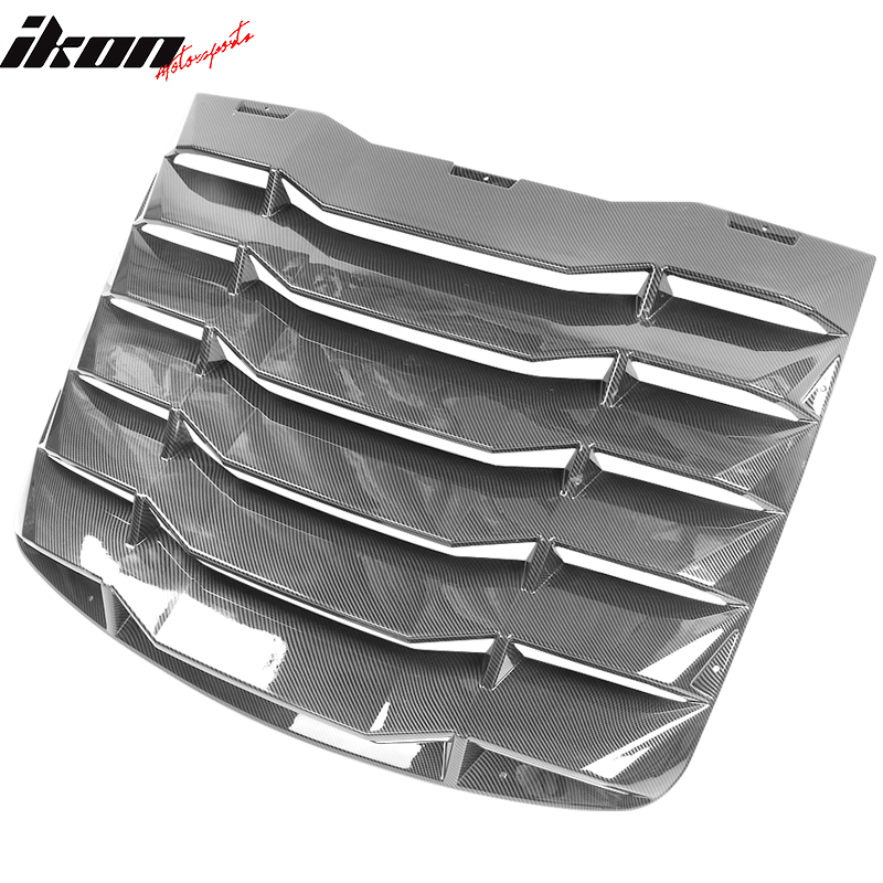 Fits 03-08 Nissan 350Z Carbon Fiber Print Rear Window Louvers IKON ...