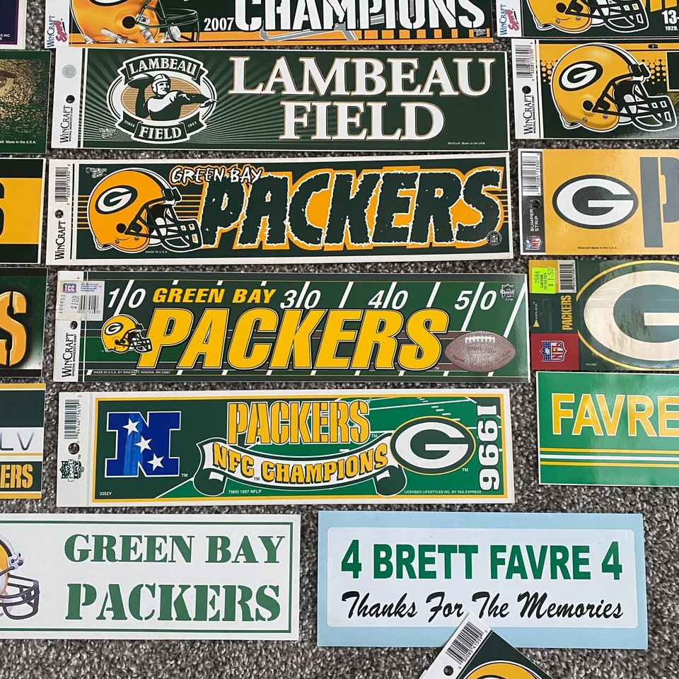 Lot of 54 Green Bay Packers NFL Bumper Stickers Vintage and New | eBay