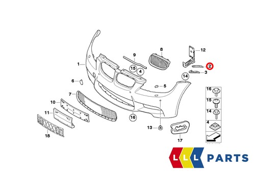 NEW GENUINE BMW 3 SERIES E90 E92 E93 M3 FRONT BUMPER BRACKETS PAIR SET ...