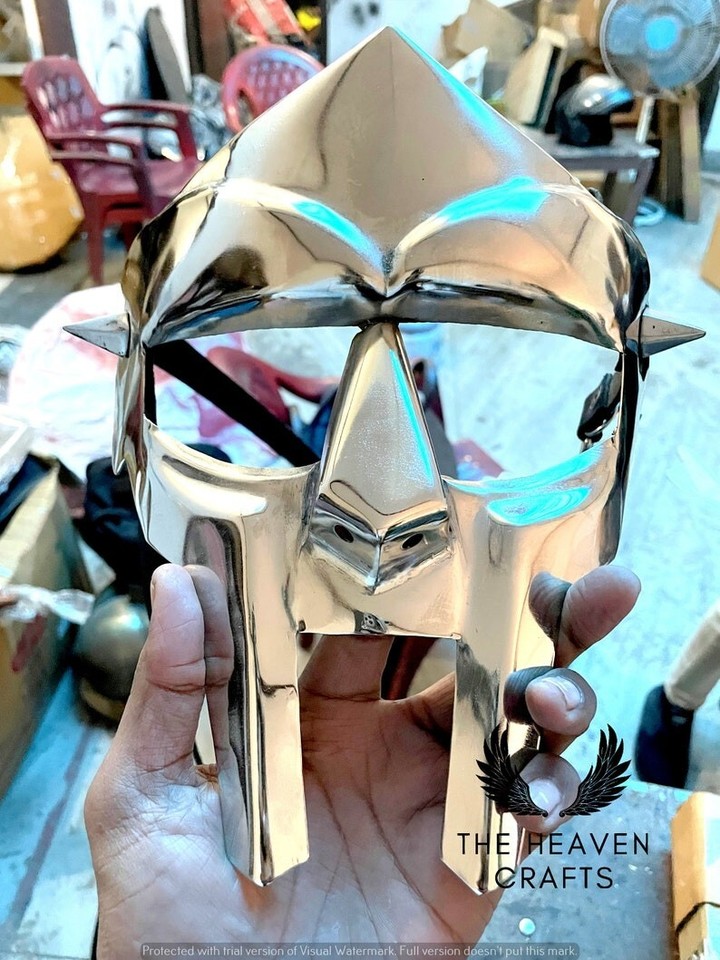 Christmas Gladiator Mask MF Doom Mask Nickel Chrome Plating Finish ...