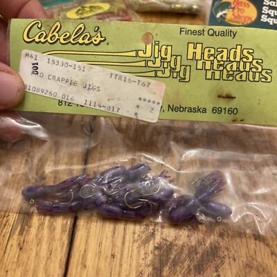 cabelas Pro Crappie jig heads TtR16-10 T67 1/16 oz Purple/blue | eBay