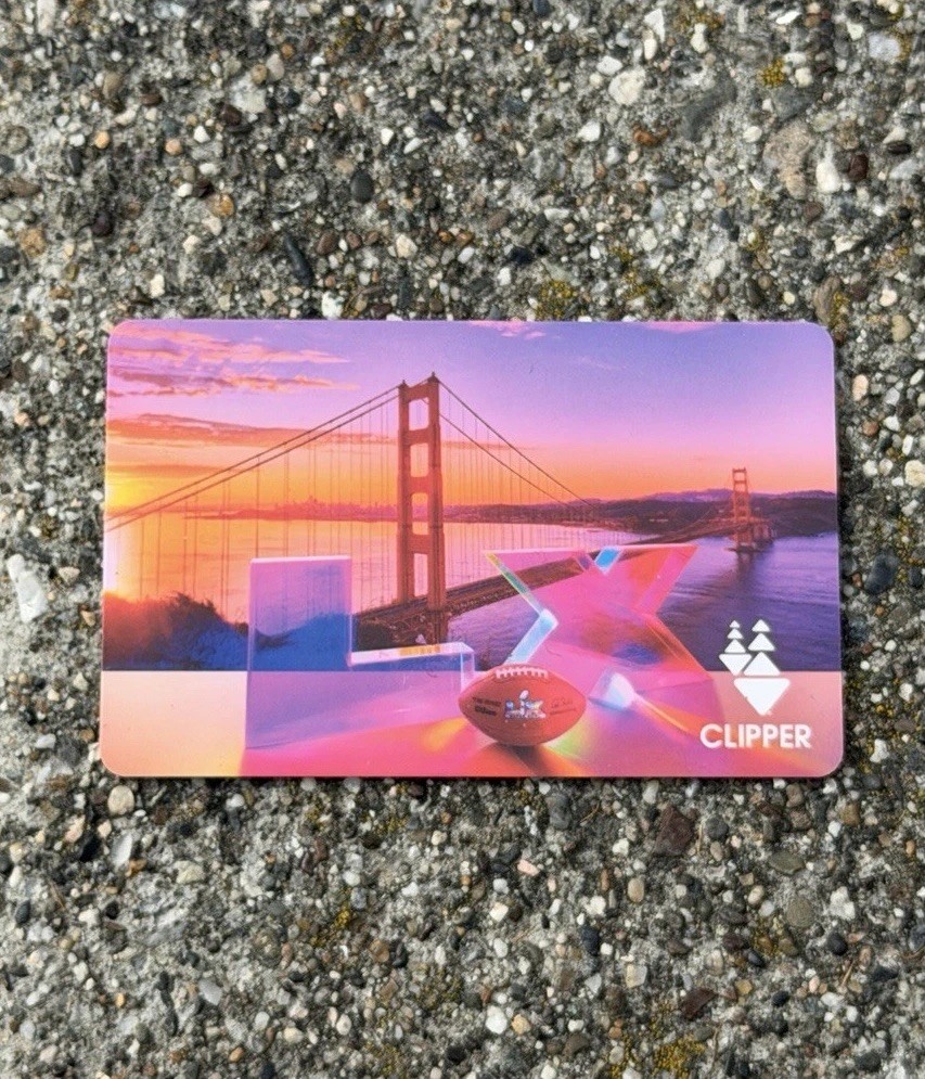 Clipper Card Super Bowl 60 LX Golden Gate Bridge Design San Francisco ...
