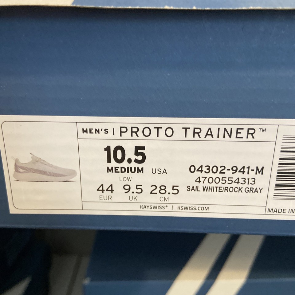 K•Swiss mens shoes size 10.5 Sail White Rock Gray | eBay