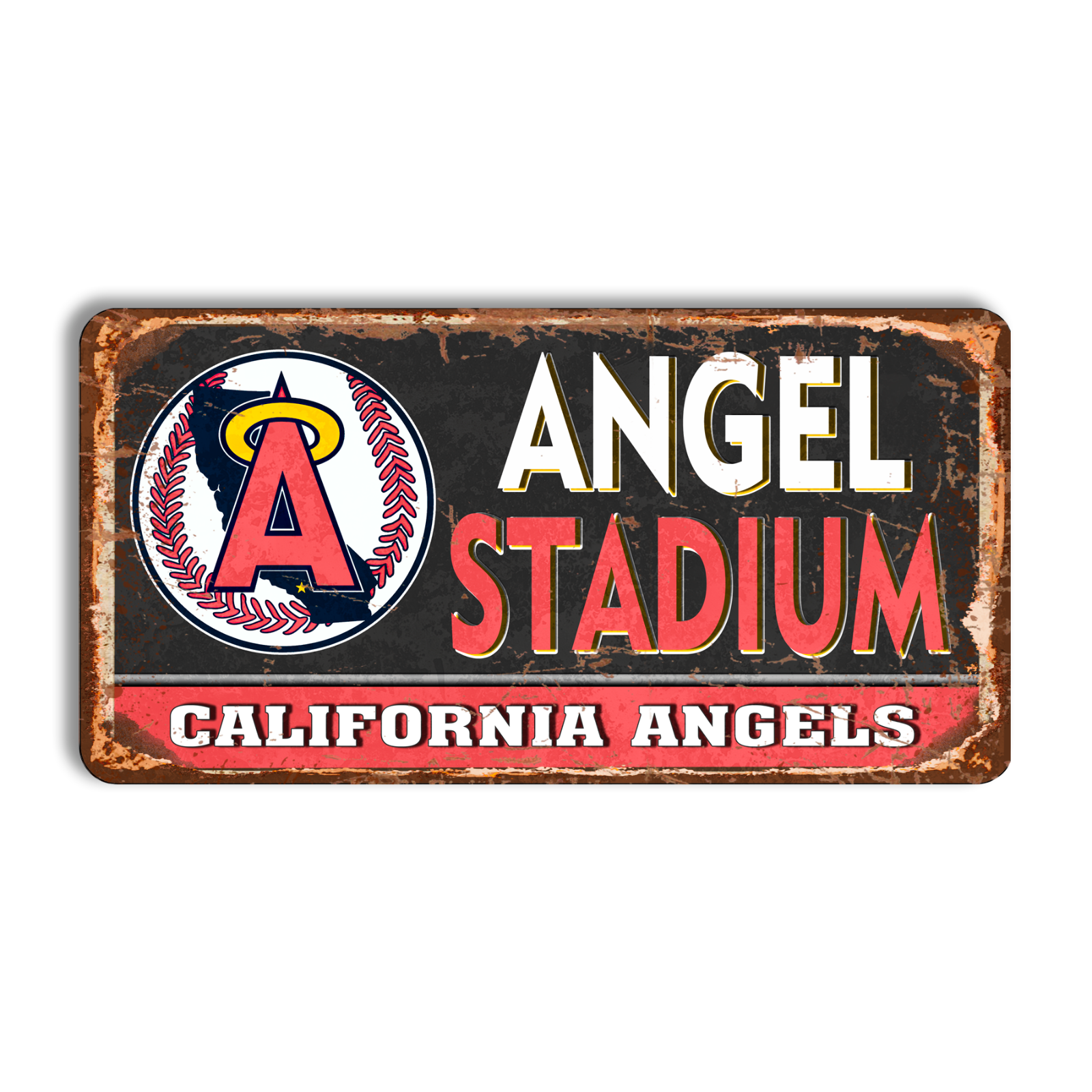 Metal sign California Angels vintage California Angels home stadium ...