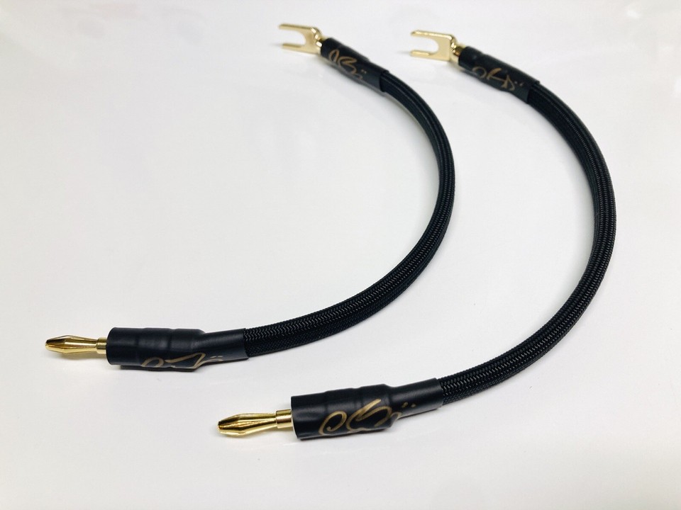 Audiophile Speaker Bi-Wire Jumper Wire OFC Banana/Spade Gold USA 9AWG ...