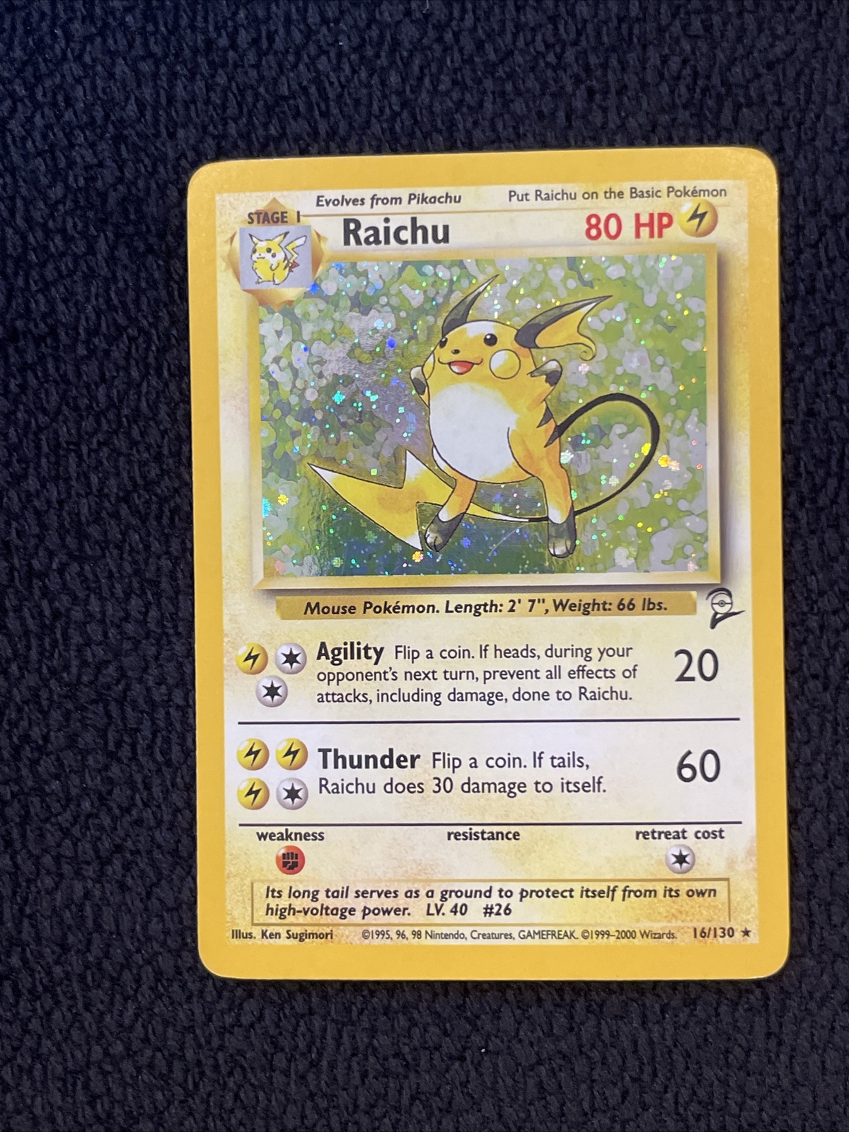 Pokémon TCG Raichu Base Set 2 16/130 Holo Unlimited Holo Rare LP | eBay