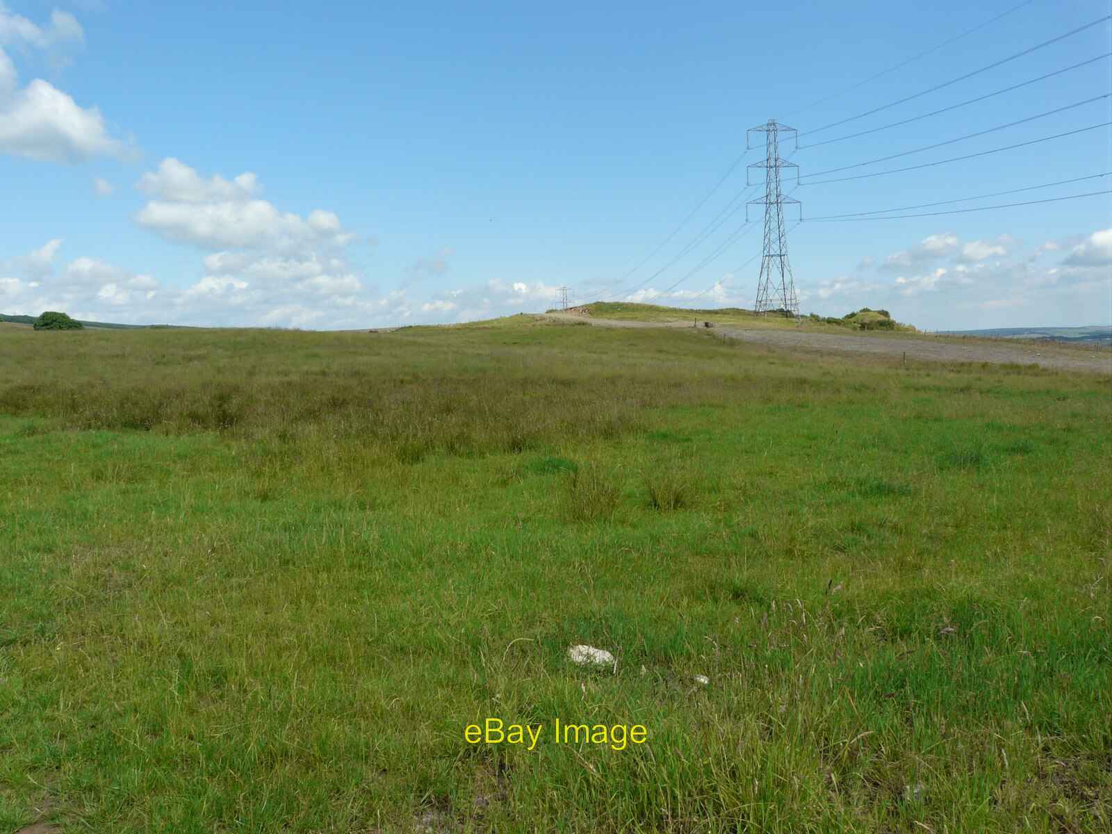 Photo 6x4 Grassland and pylon Kilsyth Just north of Riskend Aggregates ...
