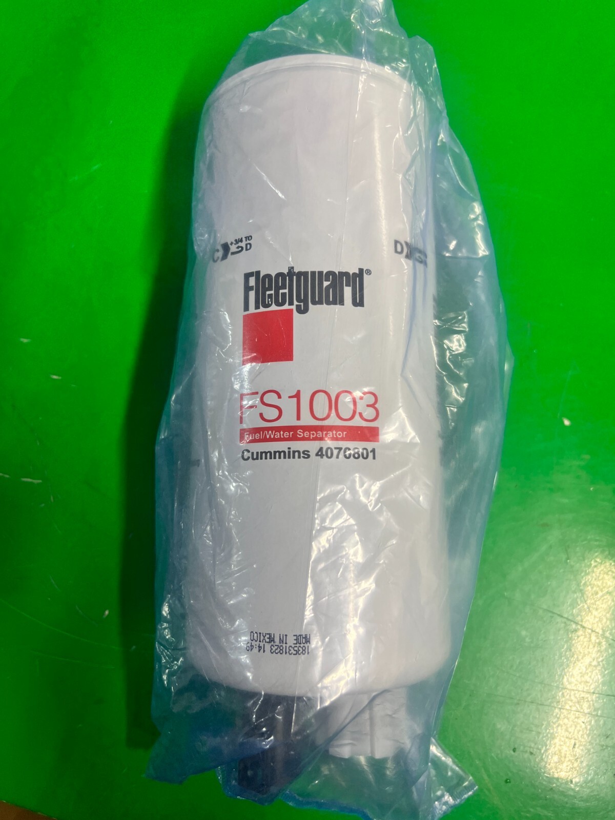 FLEETGUARD FS1003 - Fuel filter cross reference