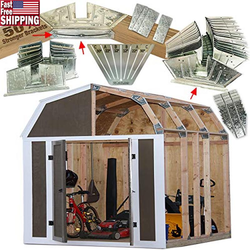 Truss Shed Kit DIY Easy Assembly Strong Brackets Miter Template ...