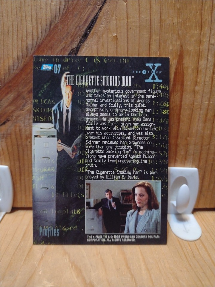 1995 Topps The X-Files CARD: #07. Profiles. The Cigarette Smoking Man ...