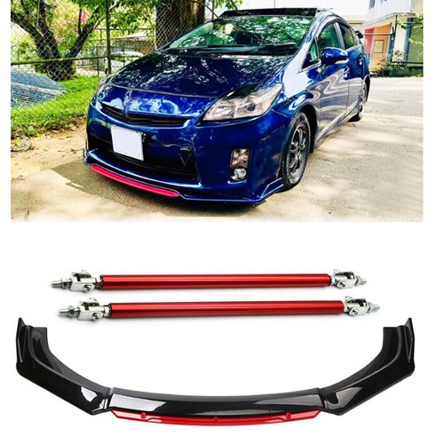Front Bumper Lip Splitter Spoiler Strut Rod Body Kit For Toyota Prius ...