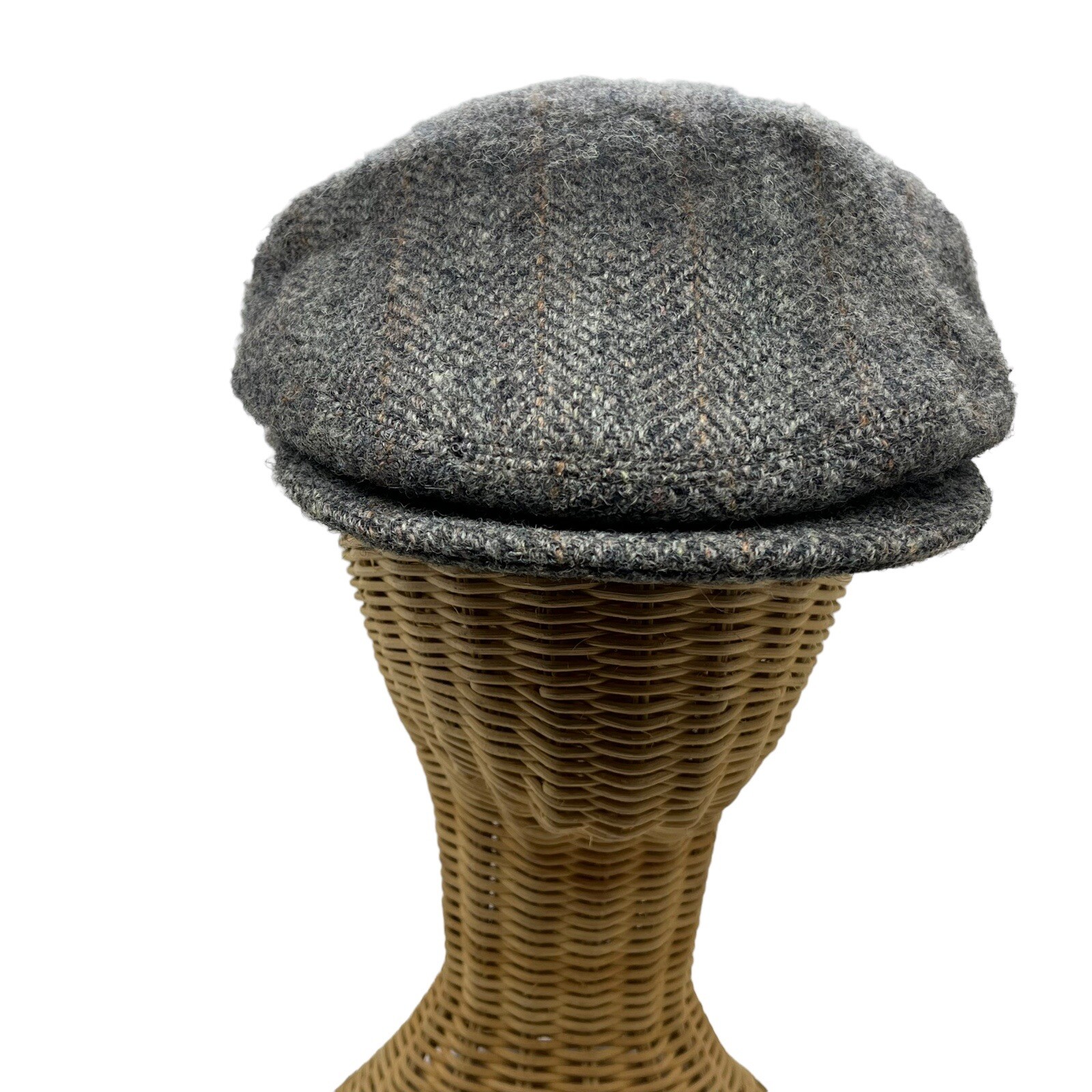 Harris Tweed Wool Cabbie Hat Applejack Size 6 3/4 Mad… - Gem