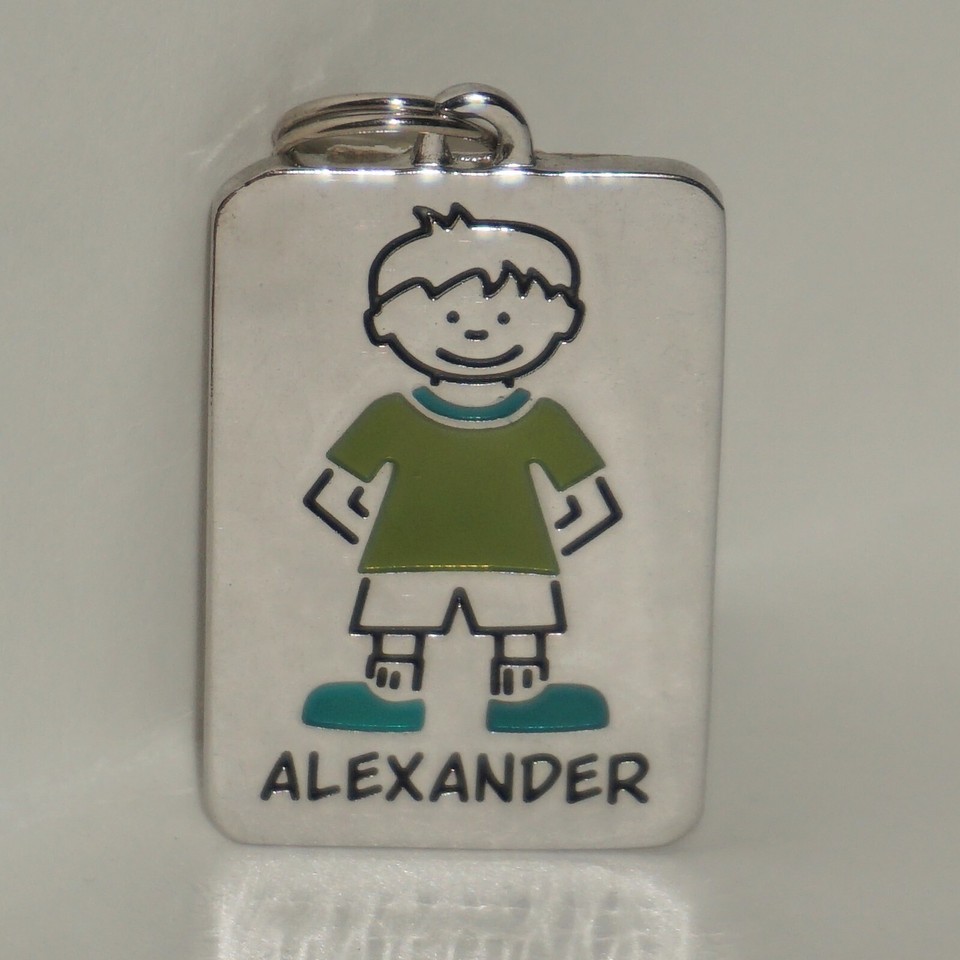 Kids Name Tag Ganz Charms ID Zipper Pulls Silver Key Ring Boys Girls ...