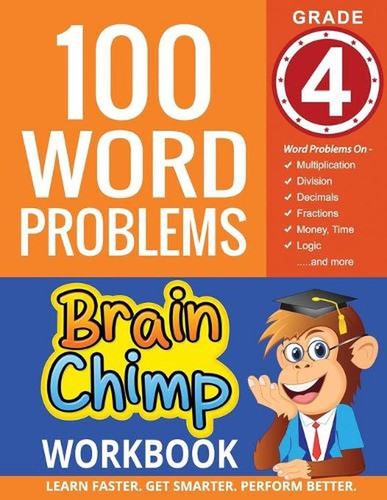 100 Word Problems: Grade 4 Math Workbook by Brainchimp (English ...