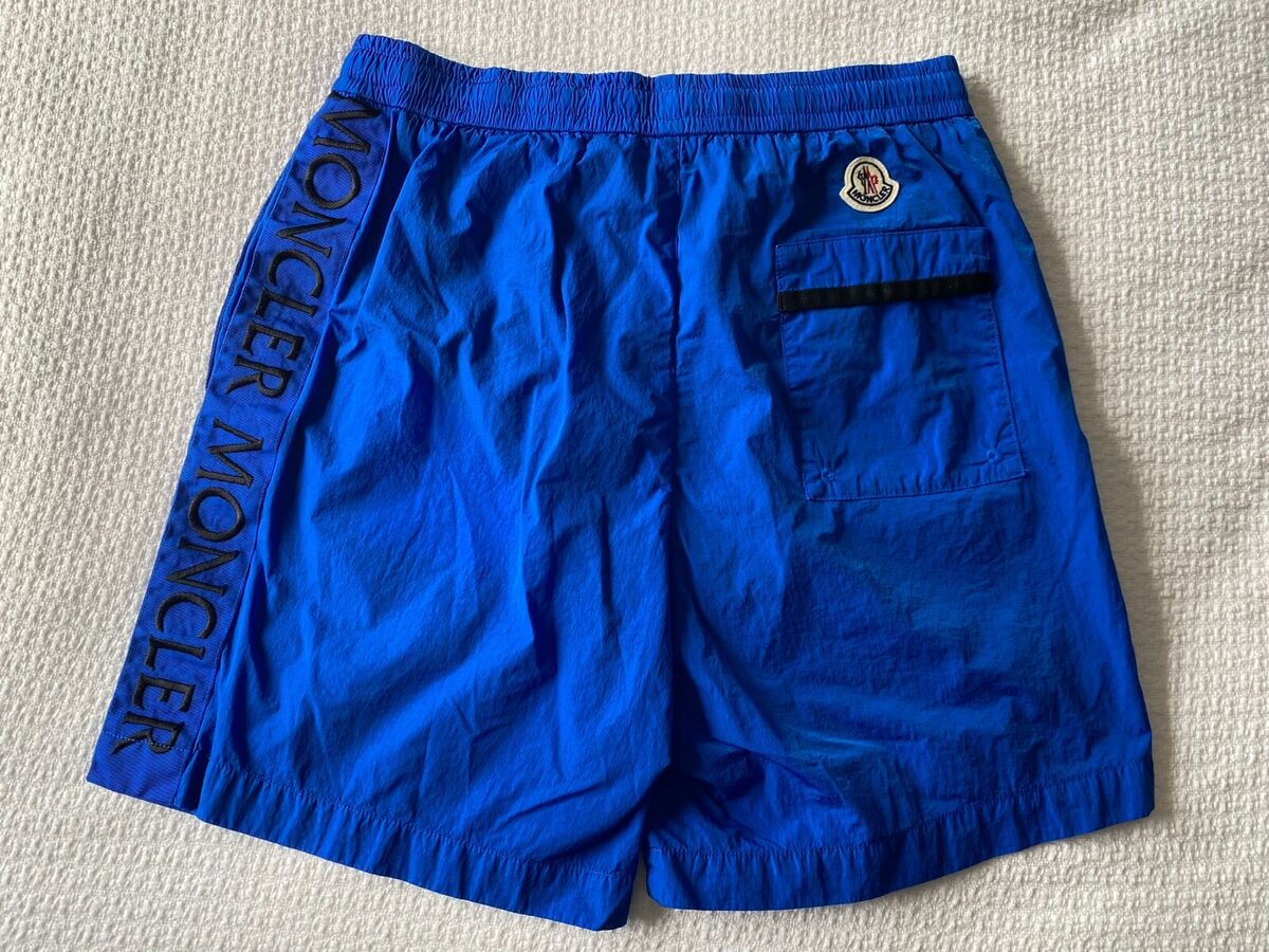 Authentic Moncler Pantalone Bermuda Logo Surf Shorts Blue Authentic Moncler Pantalone Bermuda Logo Surf Shorts Blue